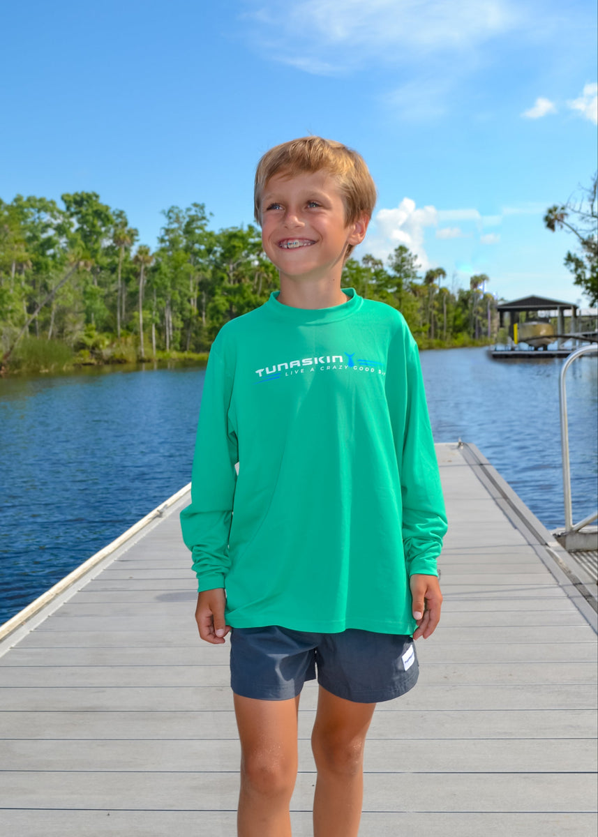Youth Echo Performance Long Sleeve | Green Flash – Tunaskin Aquatic Apparel