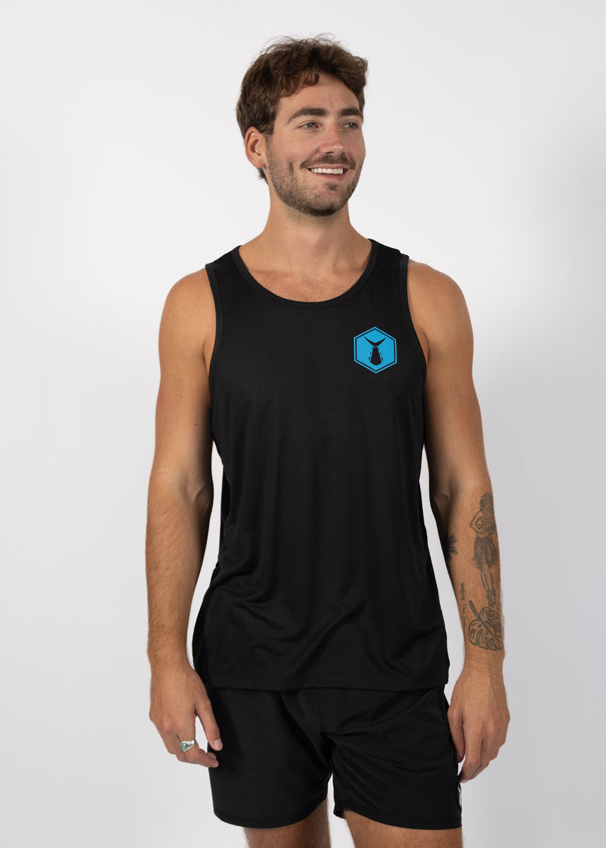 Hex | Men's Echo Performance Tank | Black – Tunaskin Aquatic Apparel
