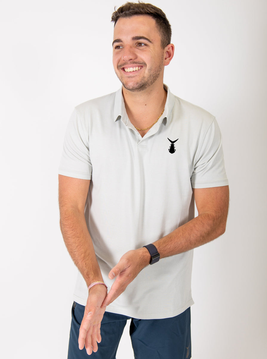 TSK Men's Everyday Polo | Light Gray – Tunaskin Aquatic Apparel